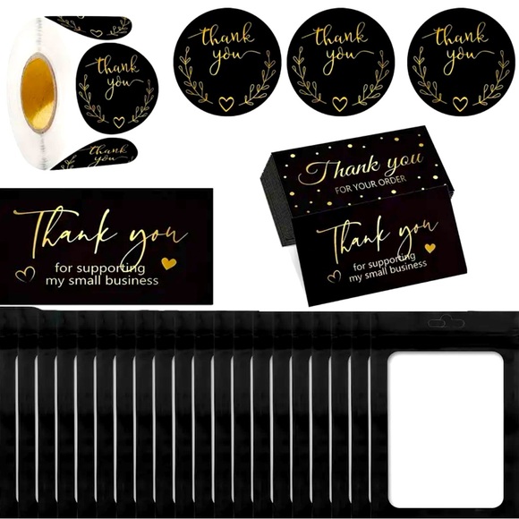 Design | 62 Piece Ultimate Thank You Card And Sticker Bundle In Black ...